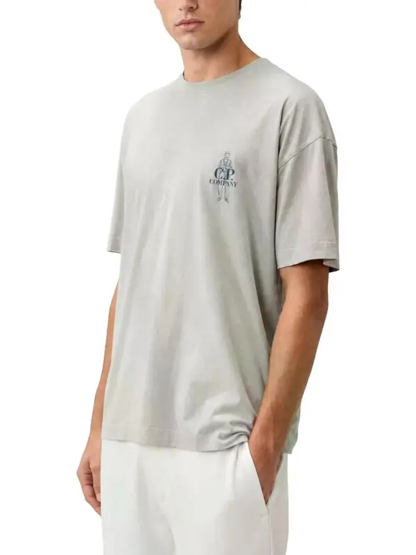 C.P. COMPANY 30/1 Jersey Short Sleeve Comfort Logo T-shirt - Neutrals