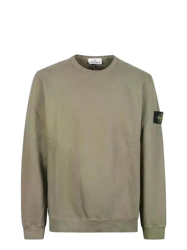 Stone Island 6100049 Brushed Organic Cotton Fleece Sweatshirt - Green