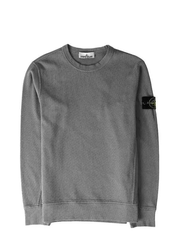 Stone Island Organic Cotton Interlock Crewneck Sweatshirt - Grey