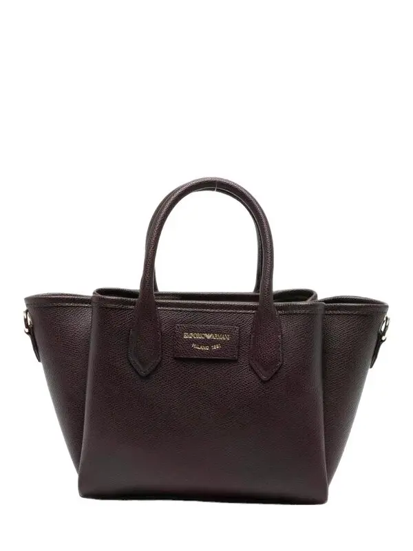 Emporio Armani Grained Leather Tote Bag - Red