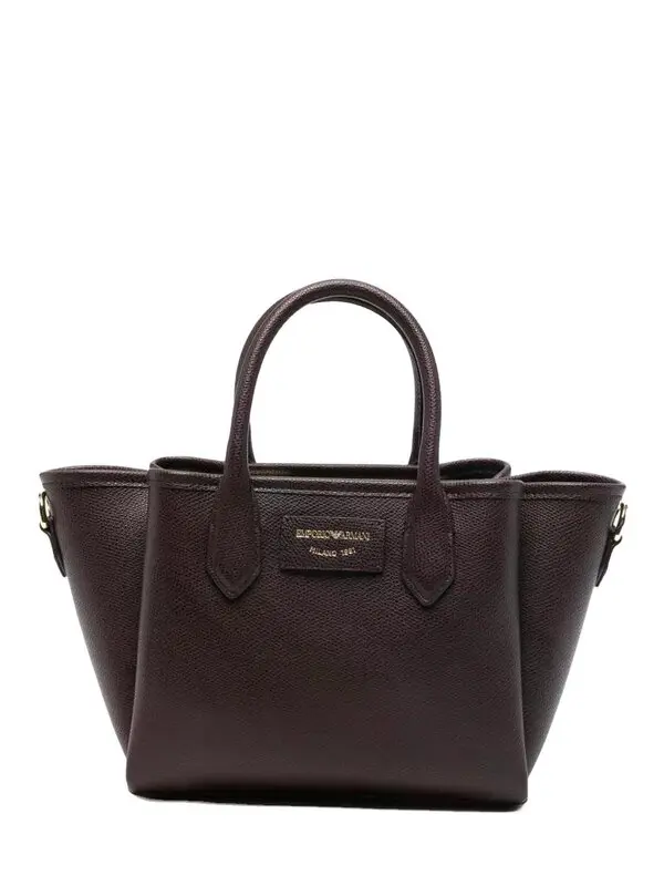 Emporio Armani Grained Leather Tote Bag - Red