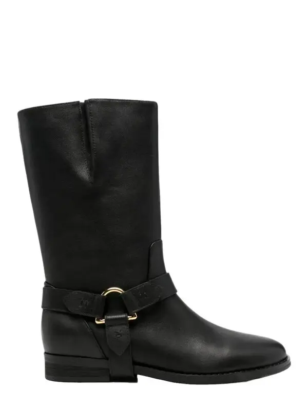 COCCINELLE Harness Leather Boots - Black
