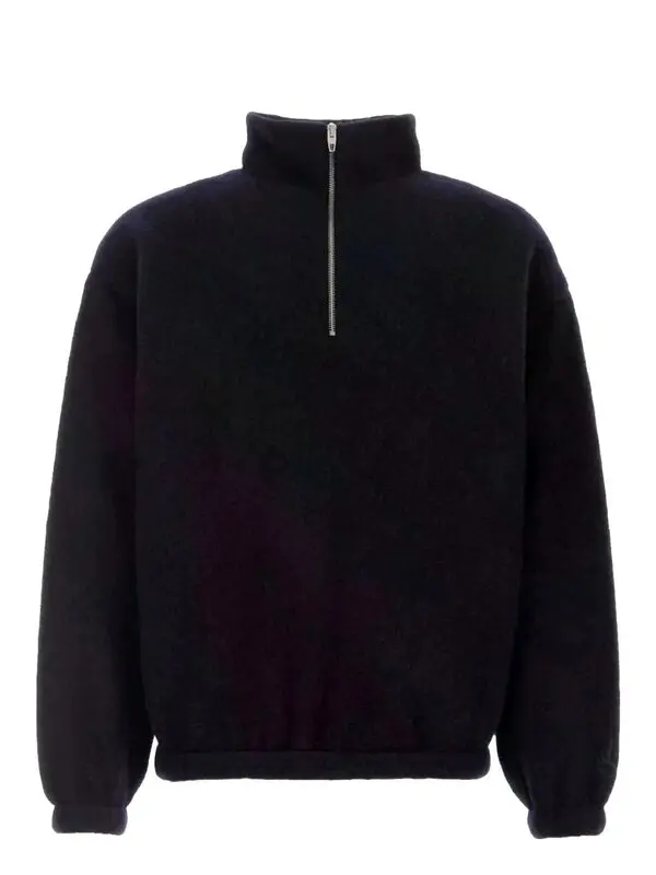 JIL SANDER Quarter-zip Wool-blend Sweater - Blue