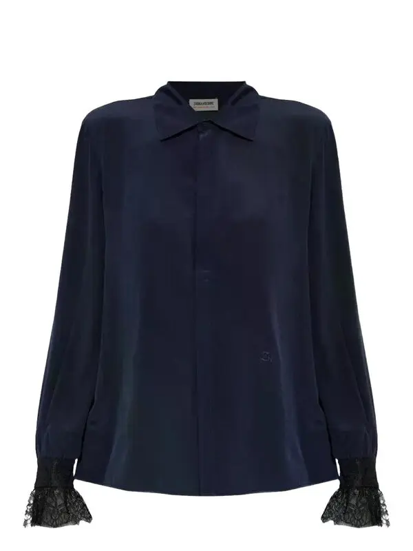 Zadig&Voltaire Silk Shirt With Embroidered Detail - Blue