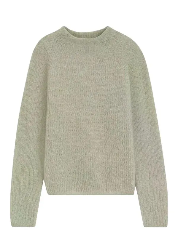 BOSS Alpaca-blend Mock Neck Sweater With Raglan Sleeves - Green