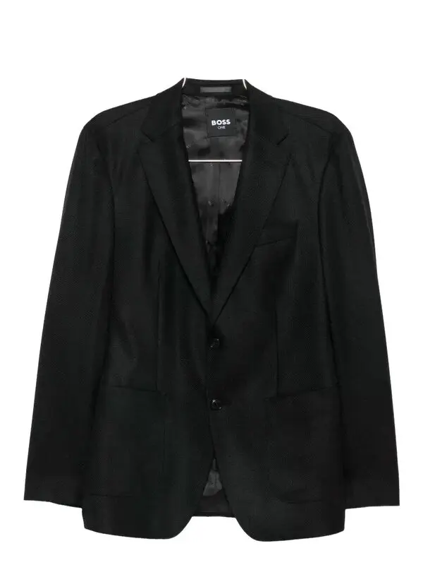 BOSS Textured Single-breasted Blazer - Black