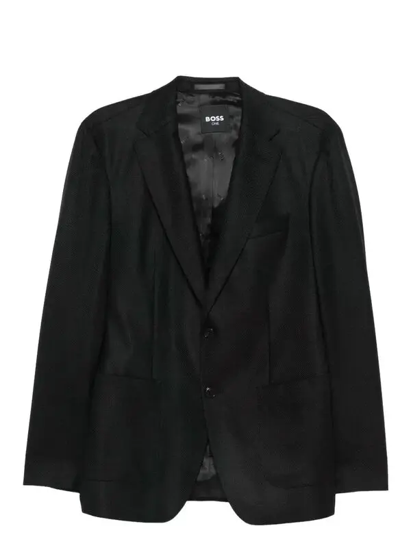 BOSS Textured Single-breasted Blazer - Black