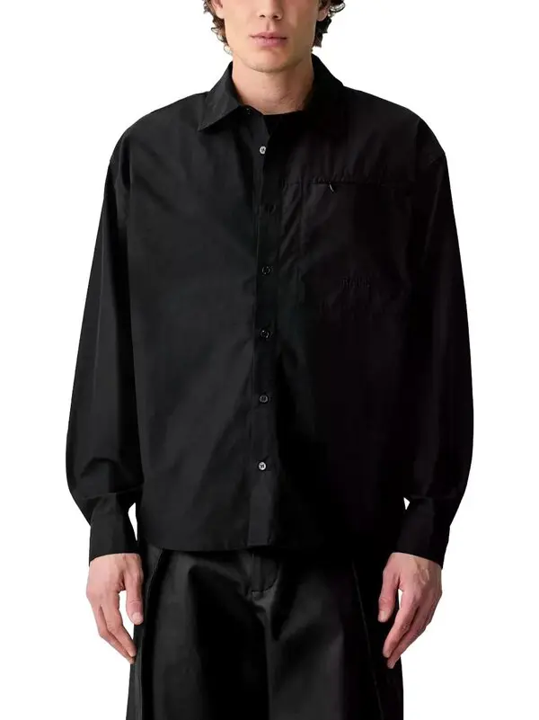 Rains Logo-embroidered Pocket Shirt - Black