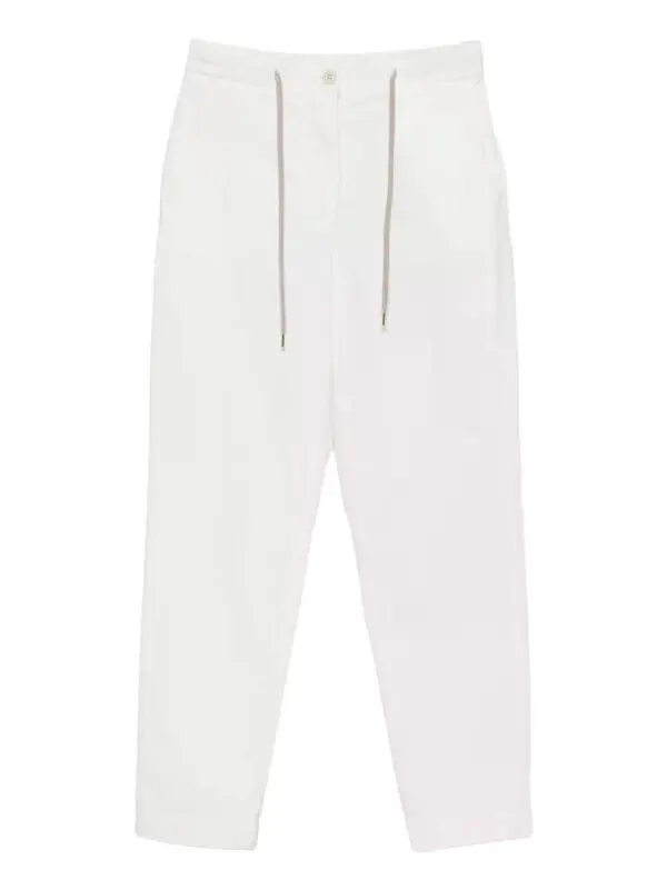 Eleventy Corduroy Drawstring Waist Trousers - White