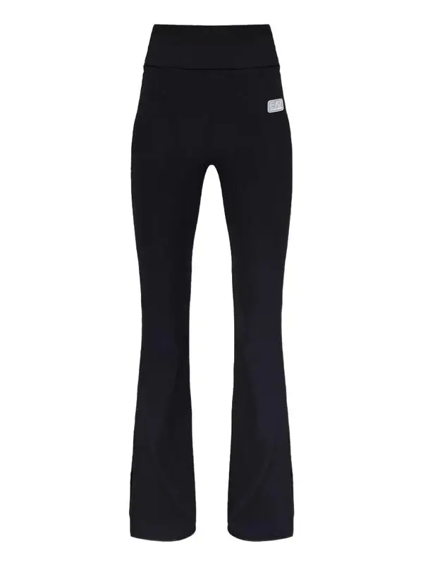 EA7 Ribbed Flared Track Pants - Black