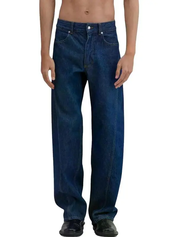 Eckhaus Latta Bend Twisted Seam Jeans - Blue