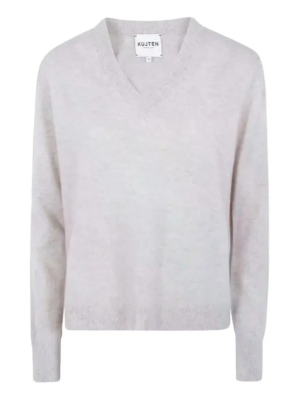 KUJTEN V-neck Cashmere Sweater - Neutrals