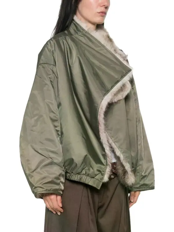 THE FRANKIE SHOP Faux-fur Trim Reversible Jacket - Neutrals