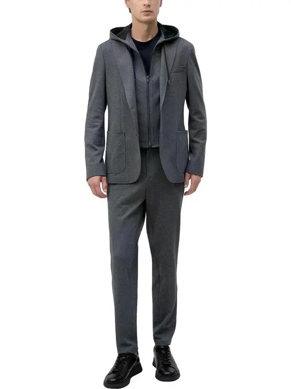 BOSS Slim-fit Jacket With Inner Hood - Grey