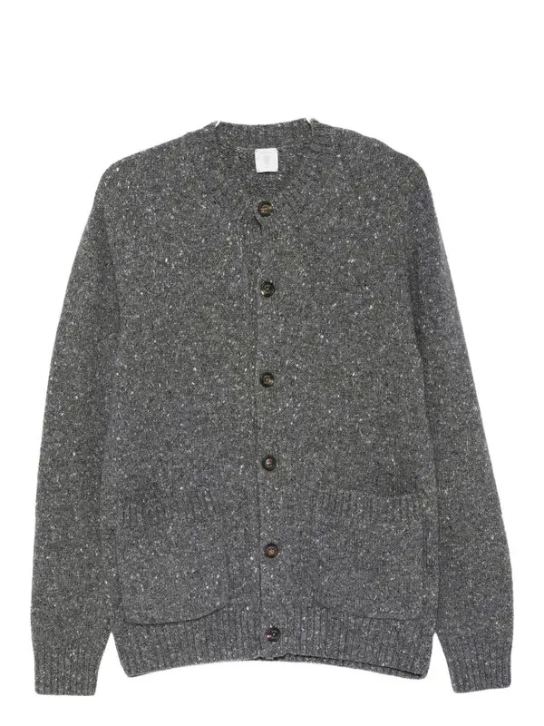 Eleventy Marl Knit Button-up Cardigan - Grey