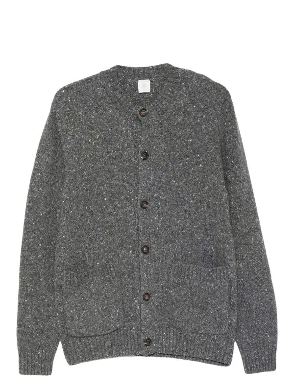 Eleventy Marl Knit Button-up Cardigan - Grey