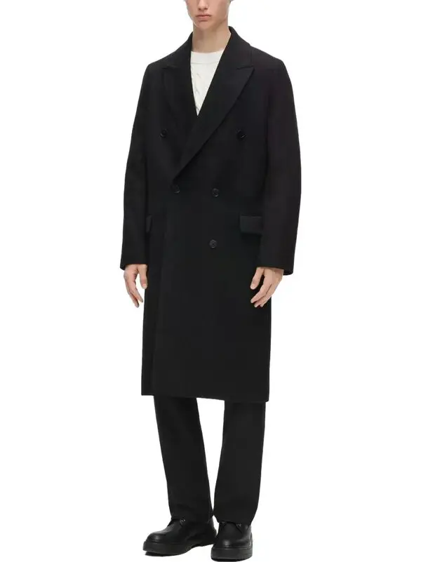 Karl Lagerfeld Wool-blend Long Coat - Black