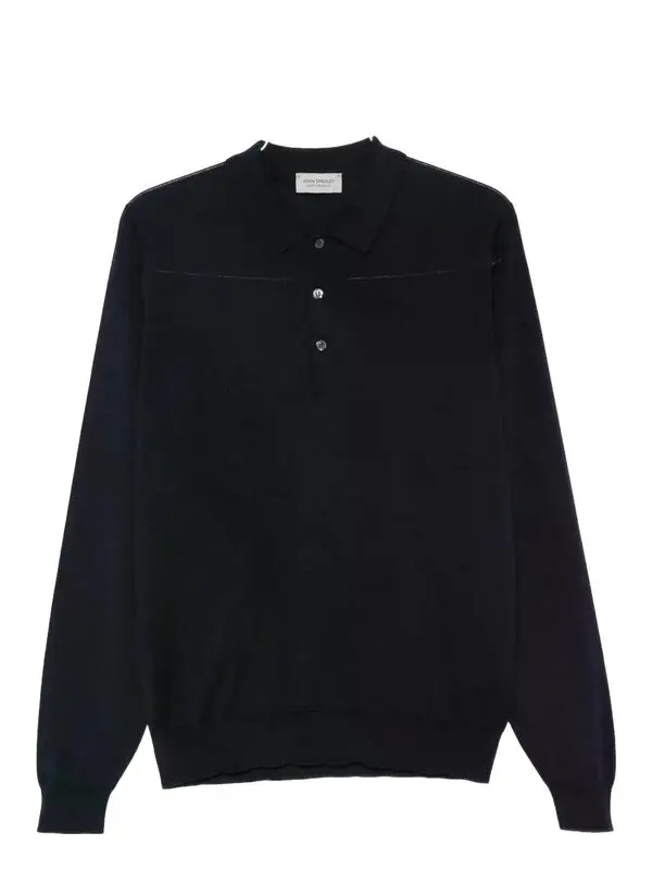 John Smedley Belpert Long-sleeve Polo Sweater - Blue