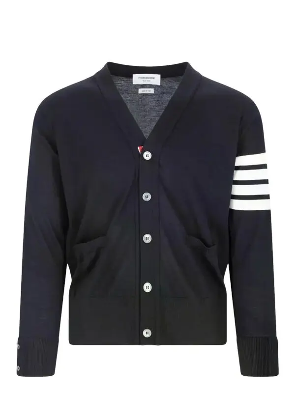 Thom Browne 4-bar V-neck Cardigan - Blue