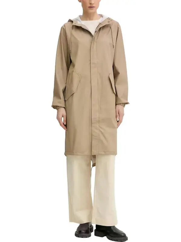 Rains Fishtail Hooded Coat - Neutrals