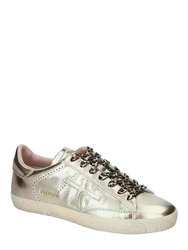 Premiata Steven Metallic Calf Leather Sneakers - Silver
