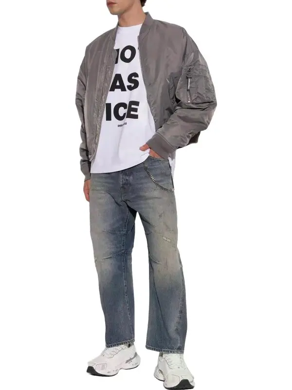 Dsquared2 Logo Patch Bomber Jacket - Grey