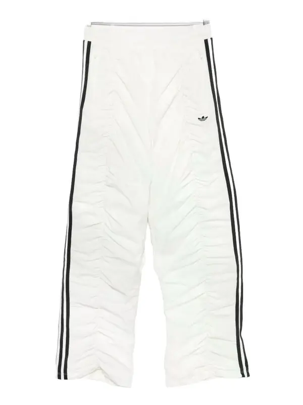 Adidas Ruched Side Stripe Track Pants - Neutrals