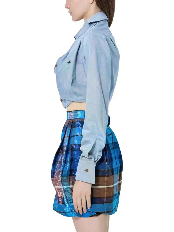 VIVIENNE WESTWOOD Asymmetrical Cropped Shirt - Blue