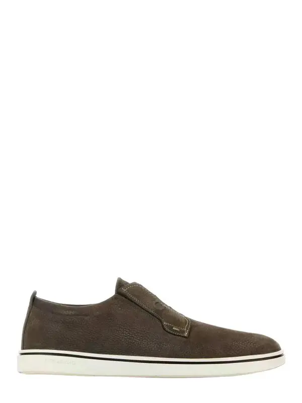 FERRAGAMO Alfie Grained Leather Loafers - Grey
