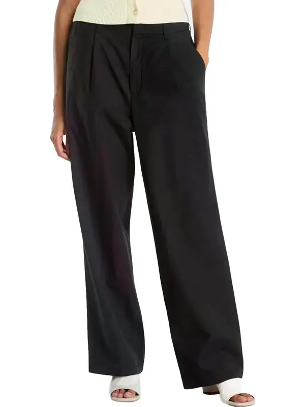 SAMSOE SAMSOE Pleated Straight-leg Trousers - Black