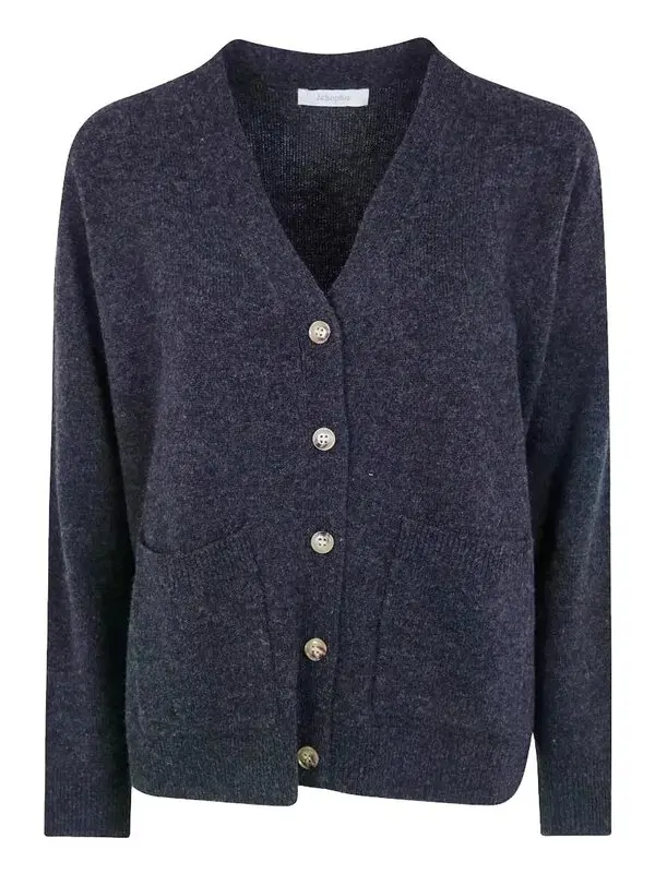 JCSOPHIE V-neck Patch-pocket Cardigan - Grey