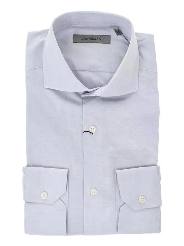 Corneliani Cotton Long-sleeve Shirt - Blue