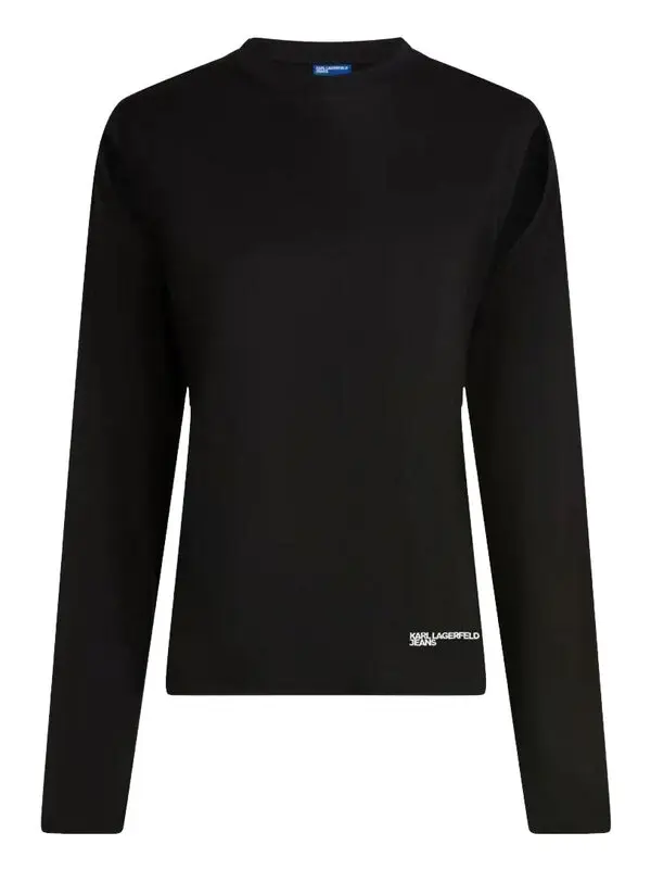 Karl Lagerfeld Cut-out Long-sleeve Top - Black