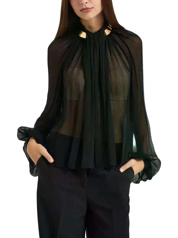 Elisabetta Franchi Blouse With Jewel Collar - Black