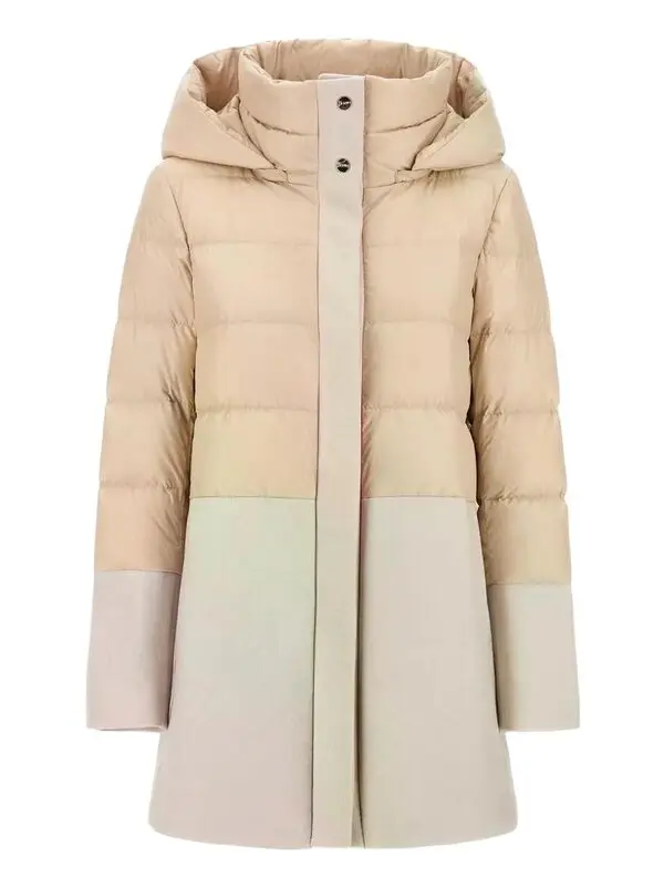 Herno Panelled Hooded Coat - Neutrals