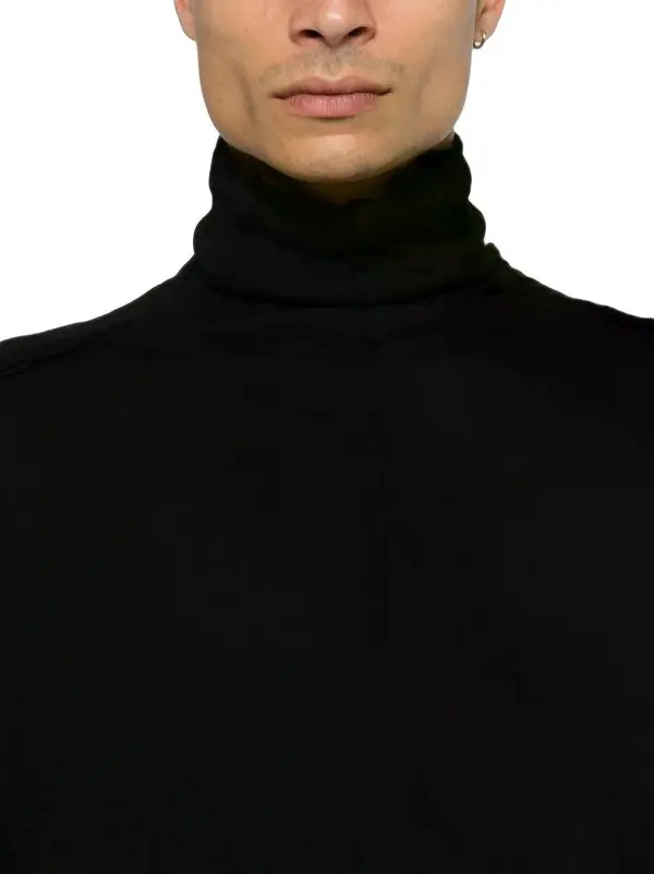 THOM KROM High-neck Raw-edge Jumper - Black