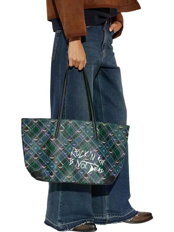 Zadig&Voltaire Check Print Tote Bag - Blue