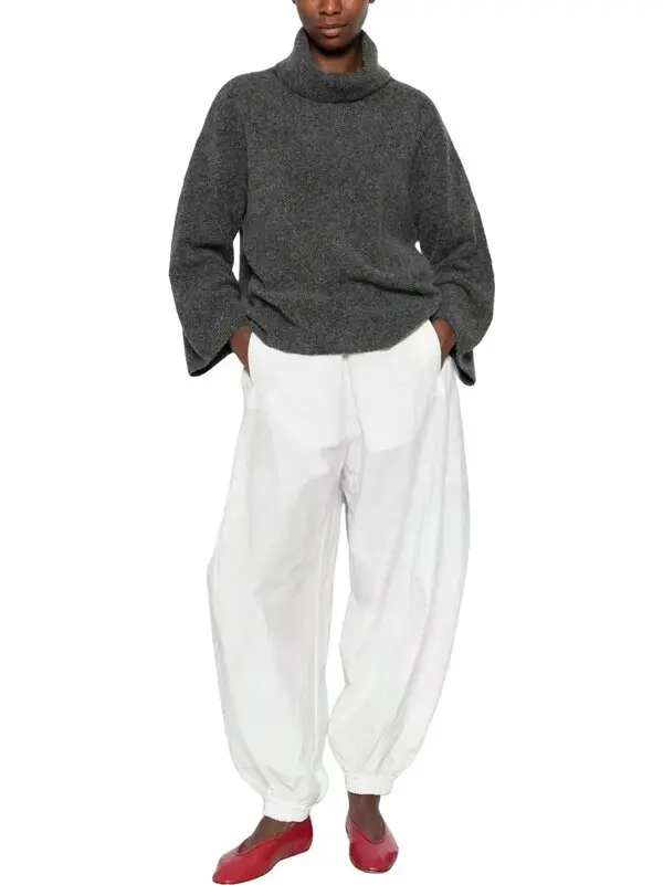 YERSE Roll-neck Wide-sleeve Sweater - Grey