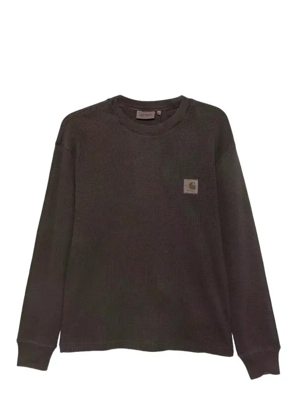 Carhartt Work In Progress Logo-patch Waffle-knit T-shirt - Brown
