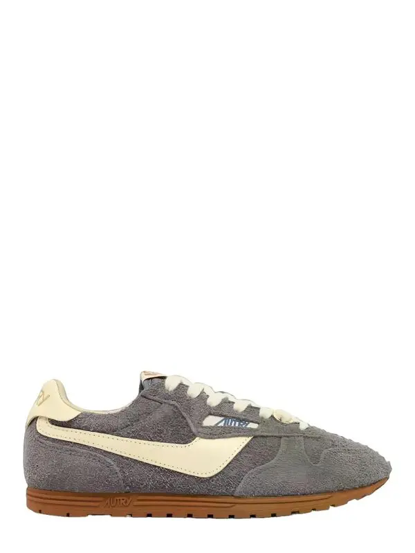 AUTRY Suede Panelled Lace-up Sneakers - Grey