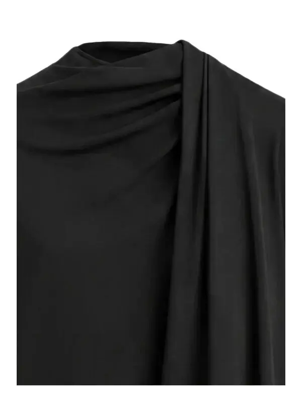 TOTEME Asymmetrical Draped Blouse In Viscose Cady - Black