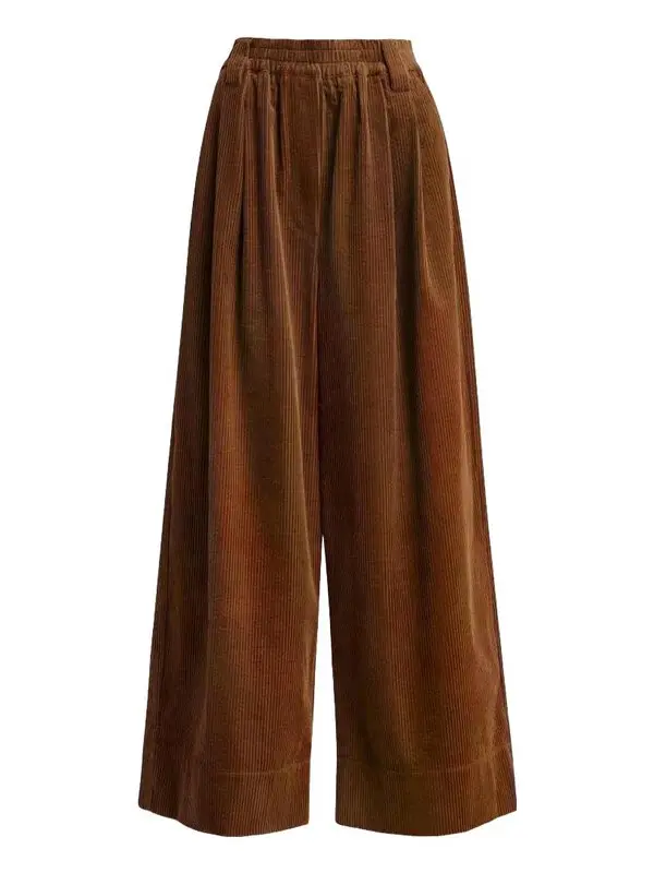 Essentiel Antwerp Pleated Corduroy Trousers - Brown