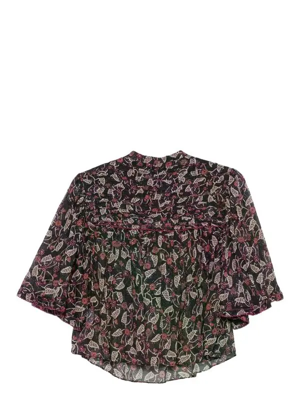 MARANT ETOILE Floral Print Ruffled Blouse - Black