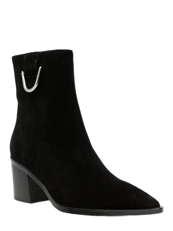 COCCINELLE Suede Finish Block-heel Ankle Boots - Black