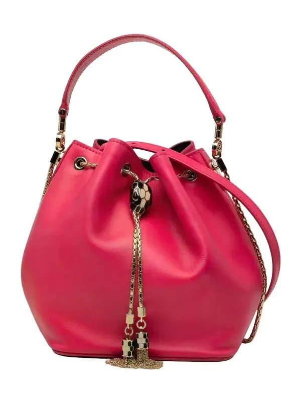 BVLGARI Serpenti Forever Bucket Bag Satchel - Pink