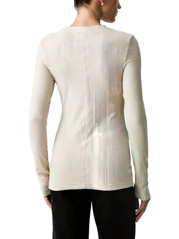 Marc O'polo Ribbed Knit Long Sleeve T-shirt - Neutrals