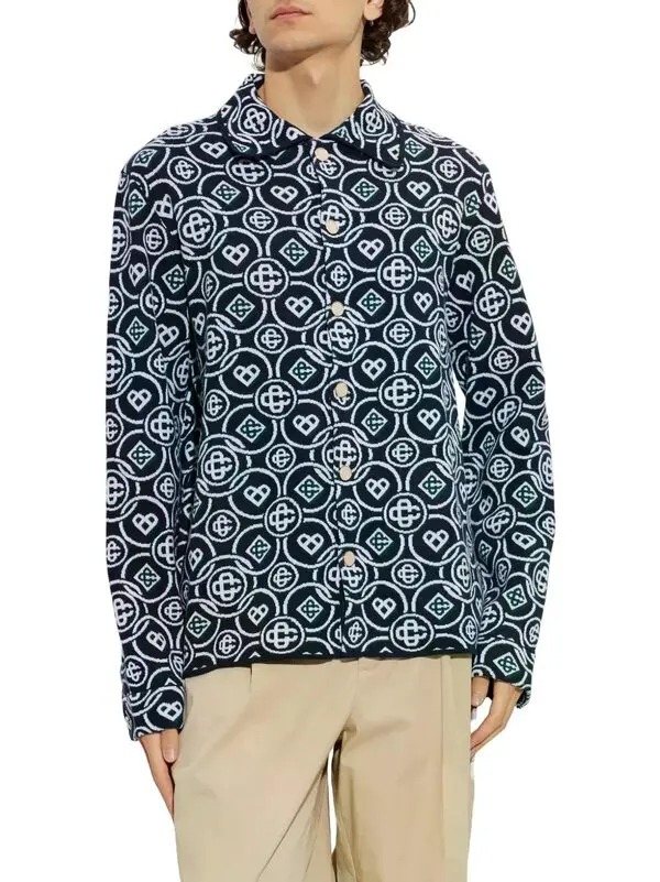 Casablanca Monogram Cardigan - Blue