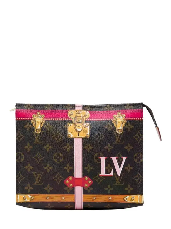 LOUIS VUITTON 2018 Monogram Summer Trunks Toiletry Pouch 26 Clutch Bag - Brown