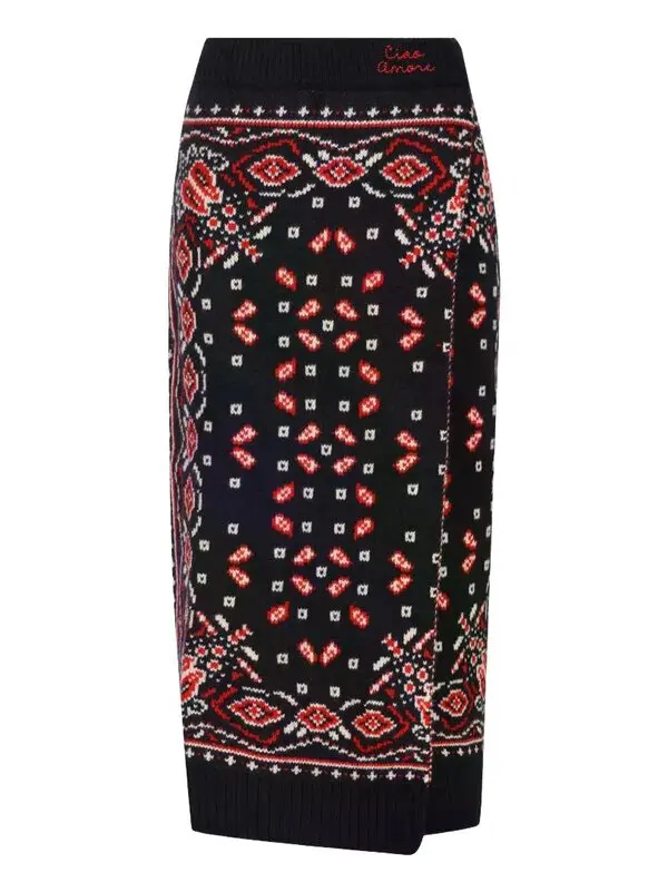 Giada Benincasa Soho Bandana-print Midi Skirt - Blue