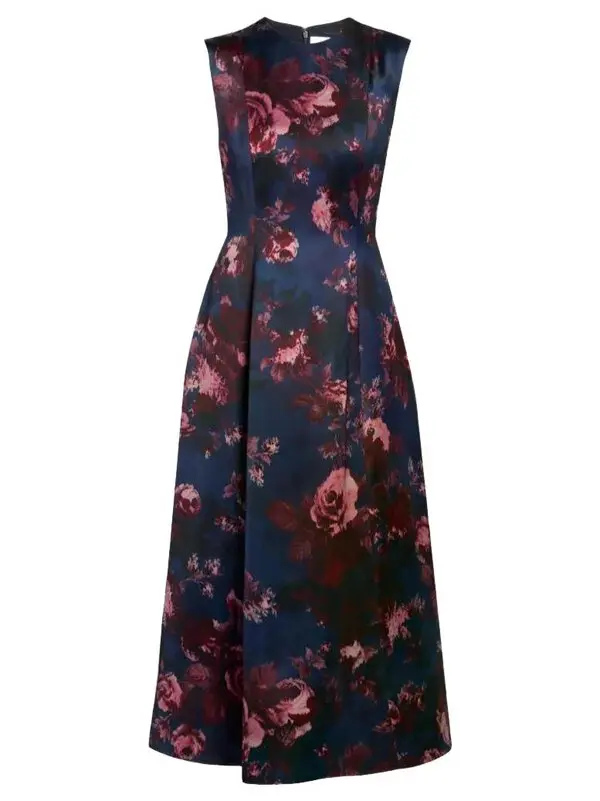 Erdem Floral Print Sleeveless Midi Dress - Blue
